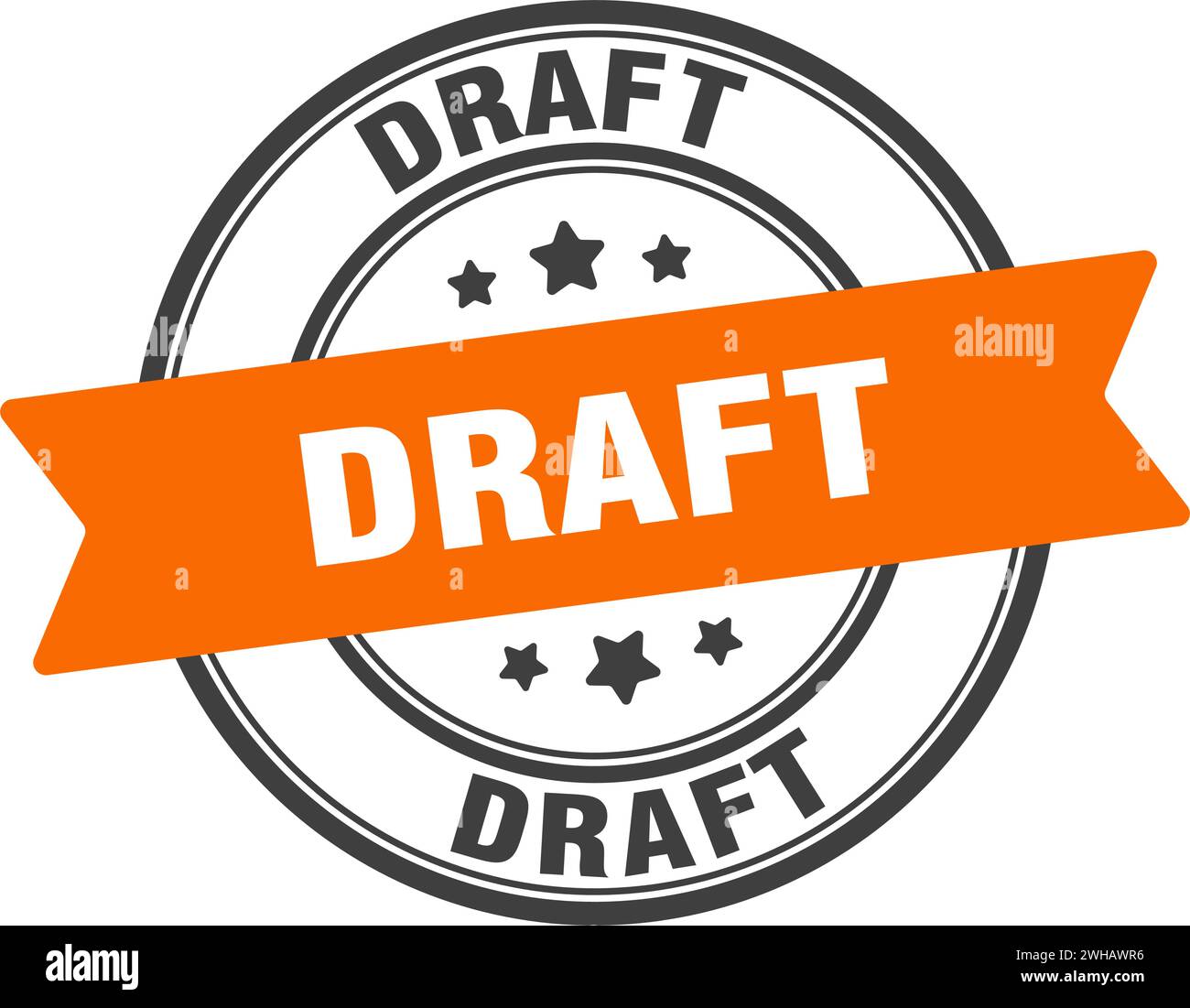 draft stamp. draft round sign. label on transparent background Stock ...
