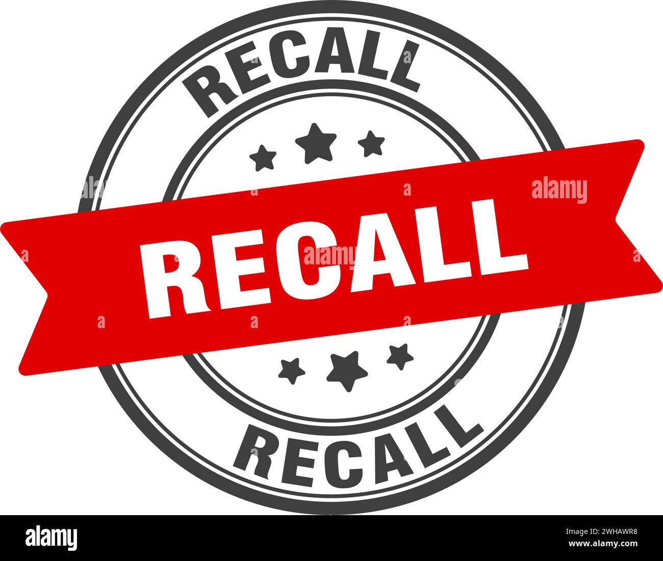 recall stamp. recall round sign. label on transparent background Stock ...