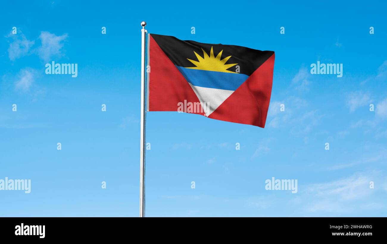 High detailed flag of Antigua and Barbuda. Antigua and Barbuda flag ...