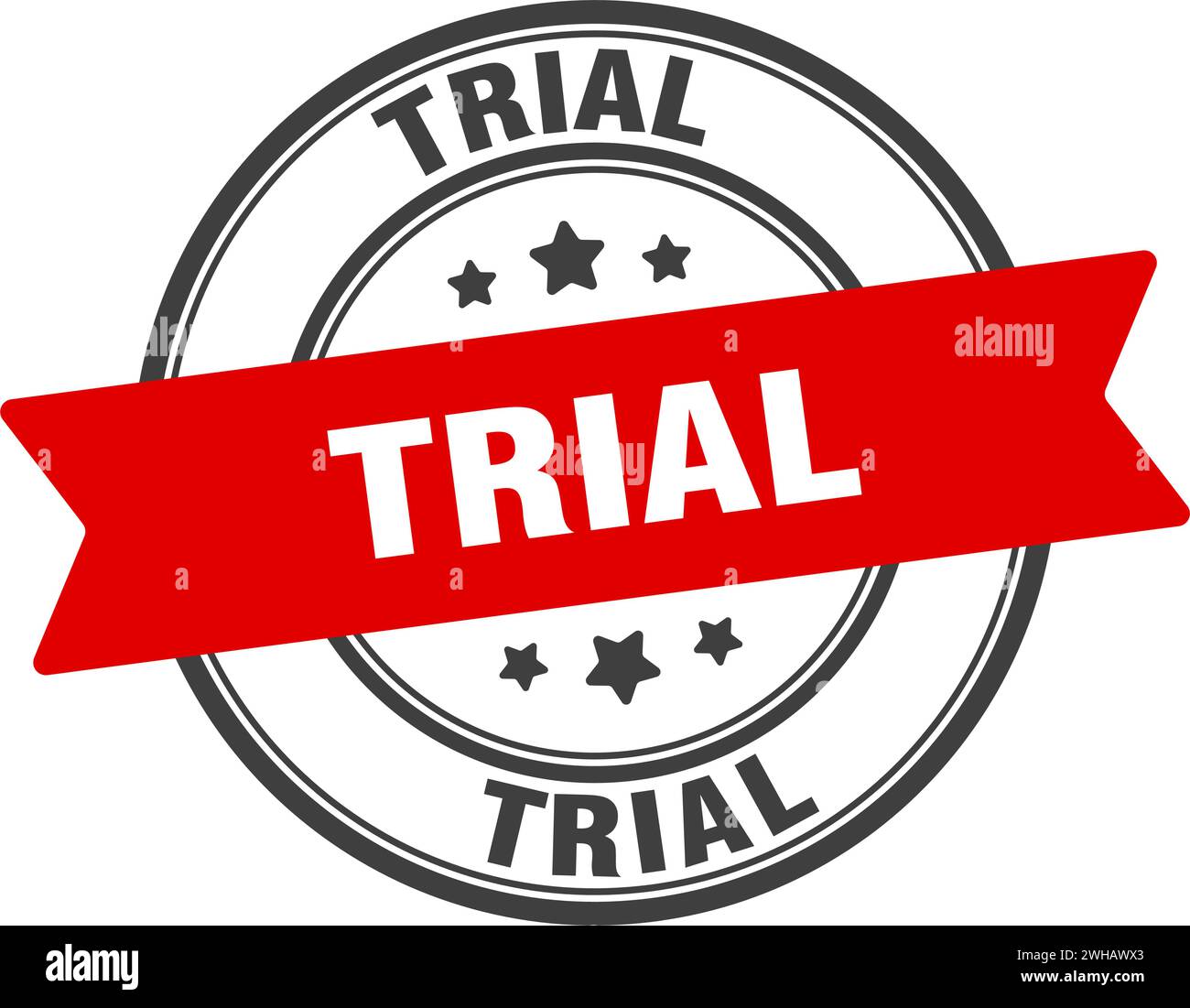 trial stamp. trial round sign. label on transparent background Stock ...