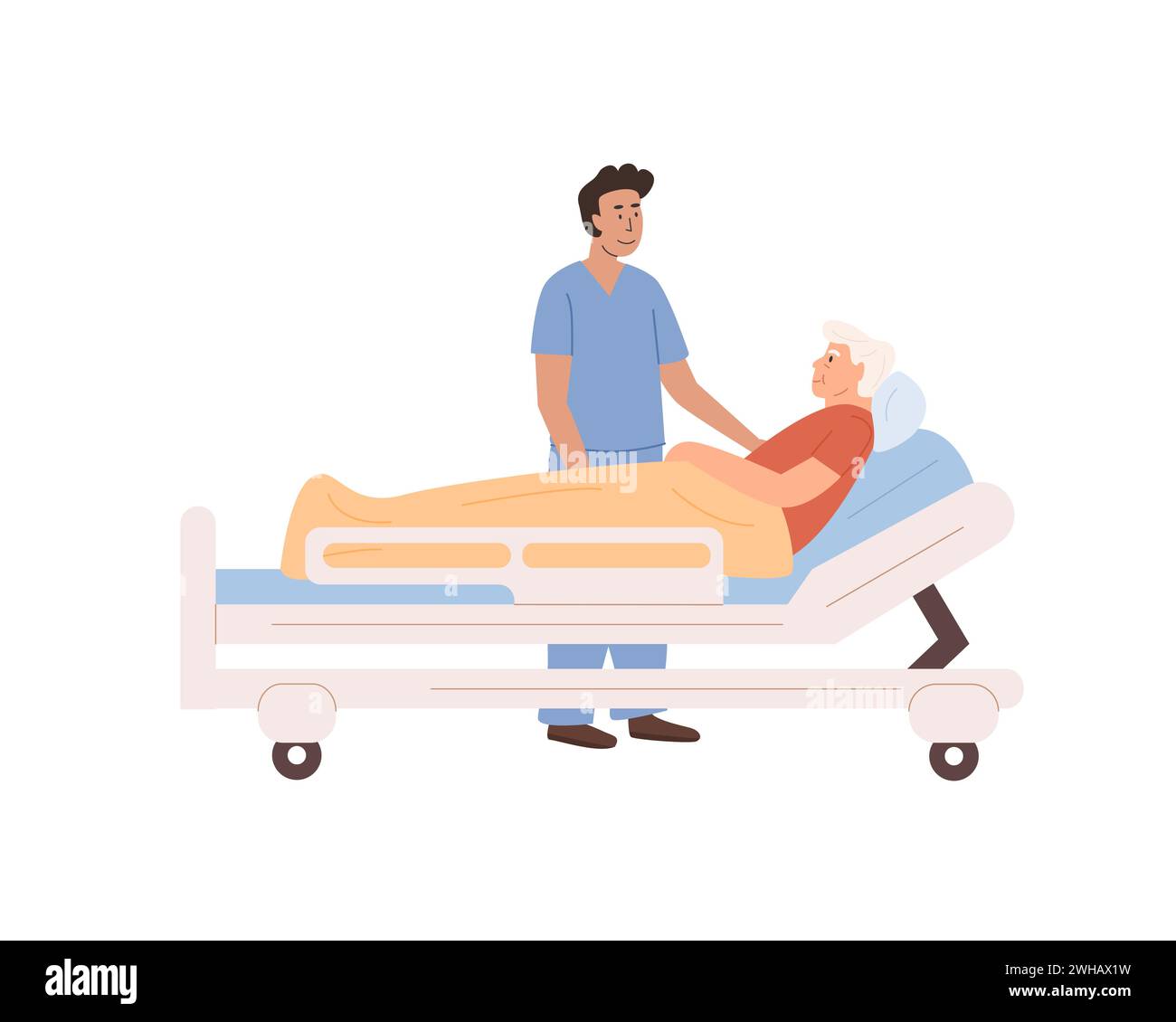 Cartoon man lying on bed hi-res stock photography and images - Alamy