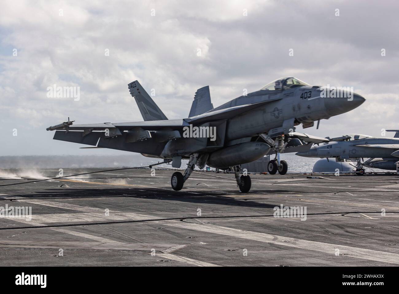 Abraham Lincoln conducts flight operations in the Pacific Ocean on Feb ...