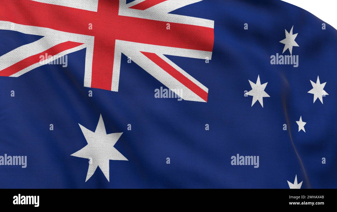 High detailed flag of Australia. National Australia flag. Oceania. 3D ...