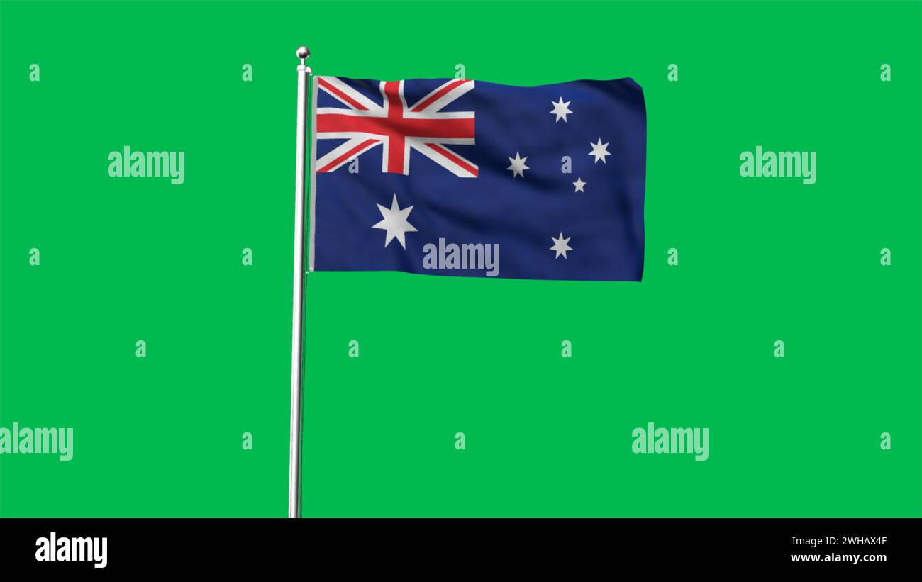 High detailed flag of Australia. National Australia flag. Oceania. 3D ...