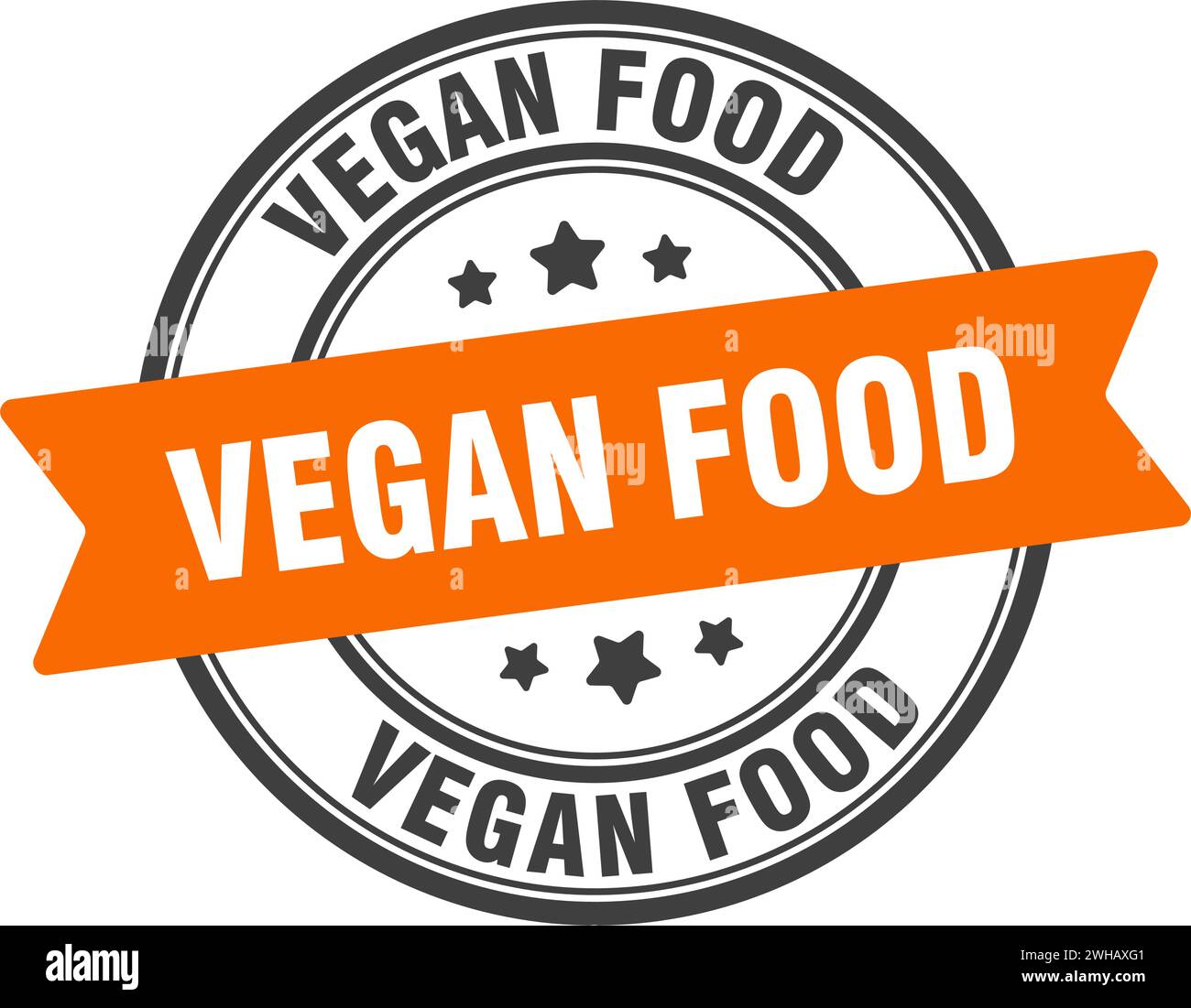 vegan food stamp. vegan food round sign. label on transparent ...