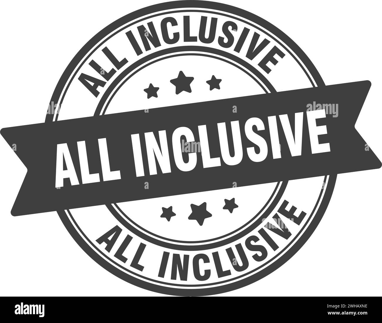 all inclusive stamp. all inclusive round sign. label on transparent ...