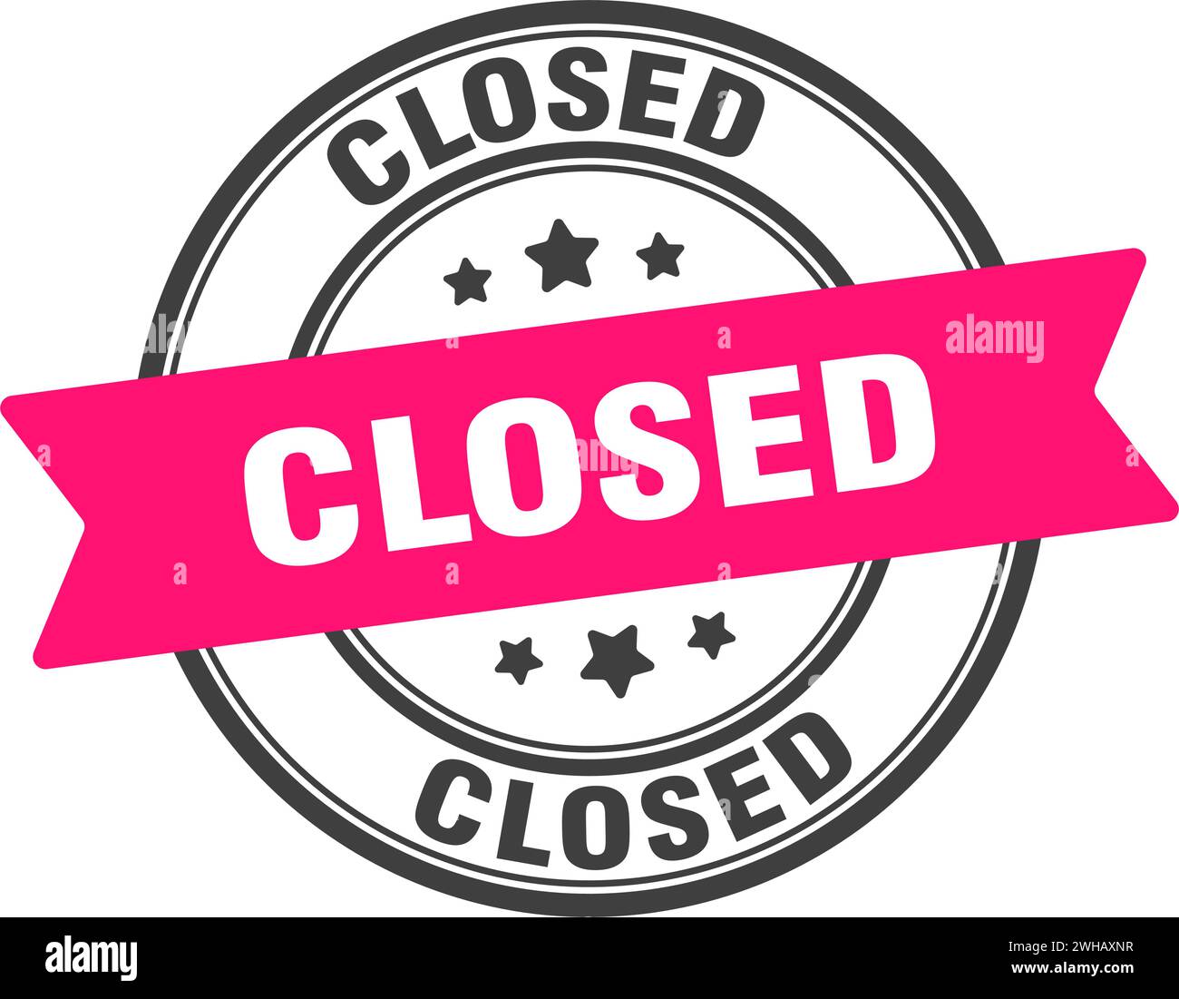 closed stamp. closed round sign. label on transparent background Stock ...