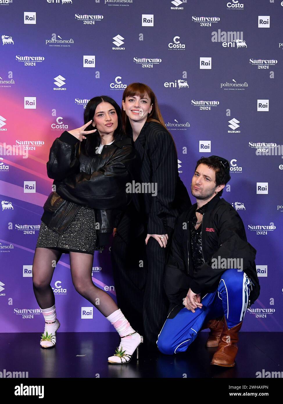 Sanremo, . 09th Feb, 2024. Sanremo, 74th Italian Song Festival. Press ...