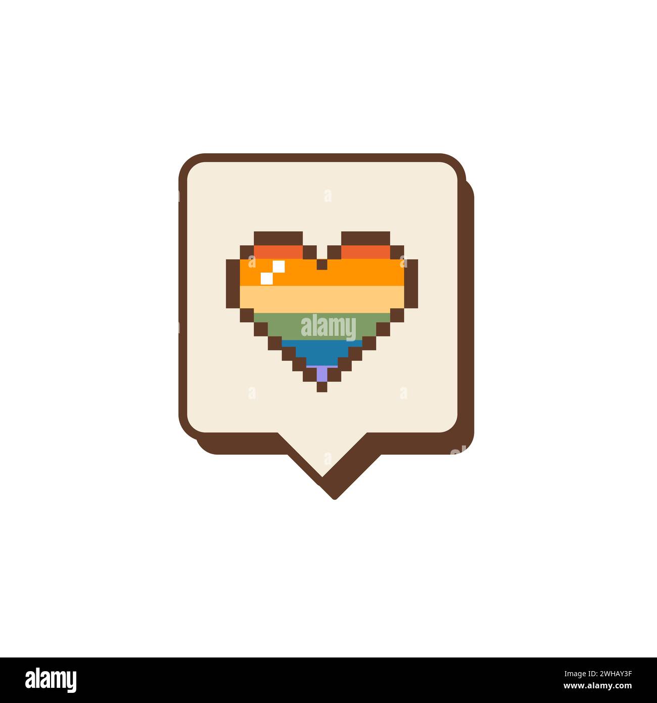Notification Like icon with rainbow flag colored heart shape. Social ...