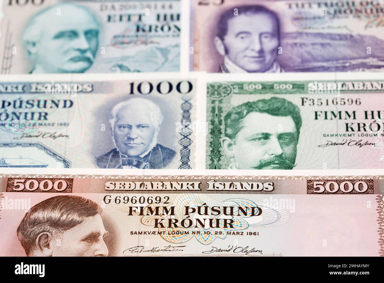 Icelandic money - krona a business background Stock Photo - Alamy