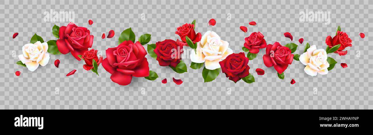 Floral decor with hearts and roses. An invitation for a wedding or a ...