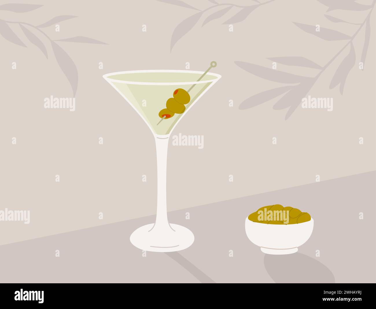 Gin martini lemon twist Stock Vector Images - Alamy