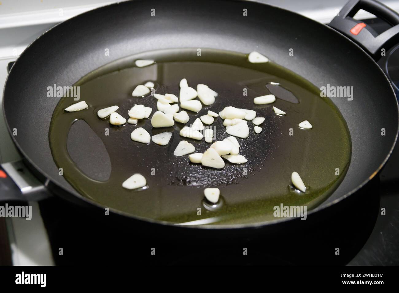 Fish in sauce with shrimp. Step by step preparation. Frying minced ...