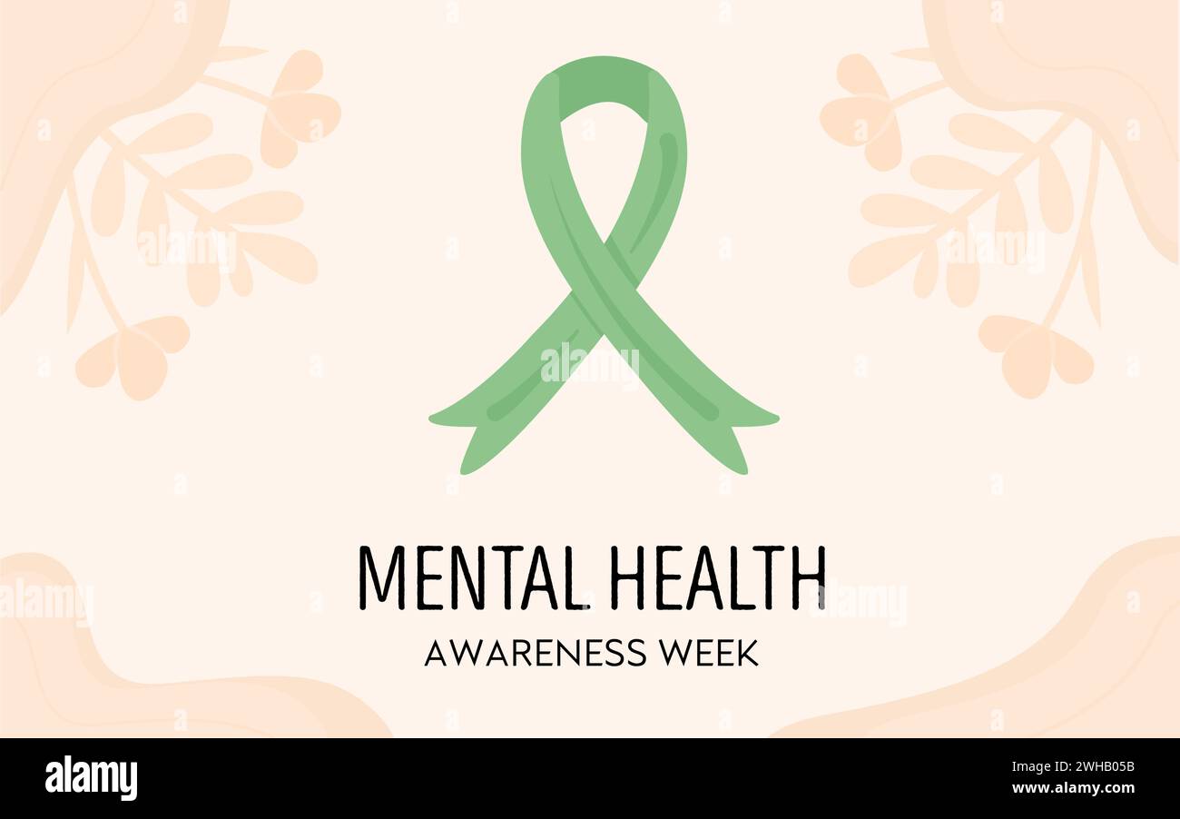 Mental Health Awareness Month or Week in May horizontal banner template ...