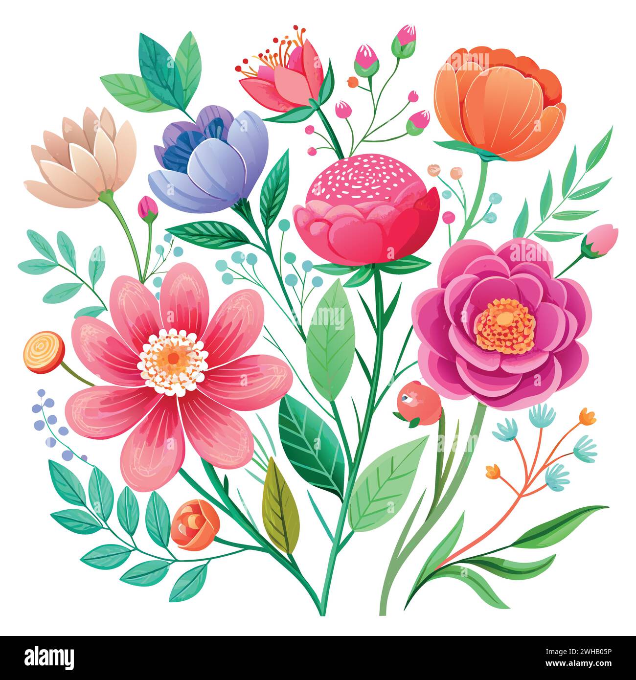 Bouquet of flowers International Women's Day, 8 march vector Stock ...