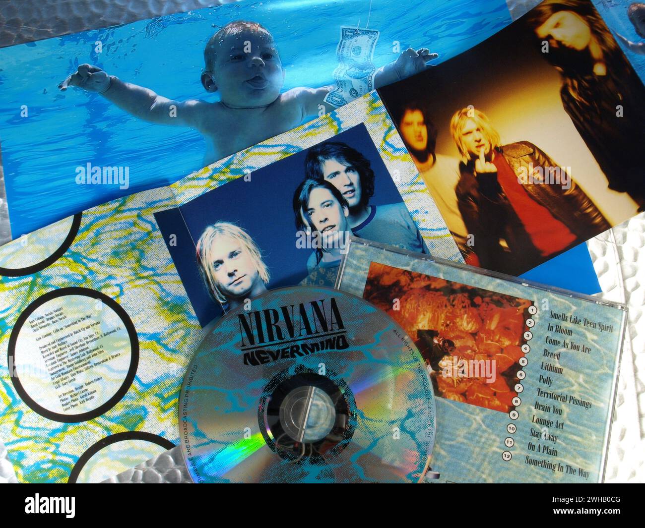 Music Exhibition; Nevermind Album Nirvana CD - Kurt Cobain and Band Stock Photo - Alamy
