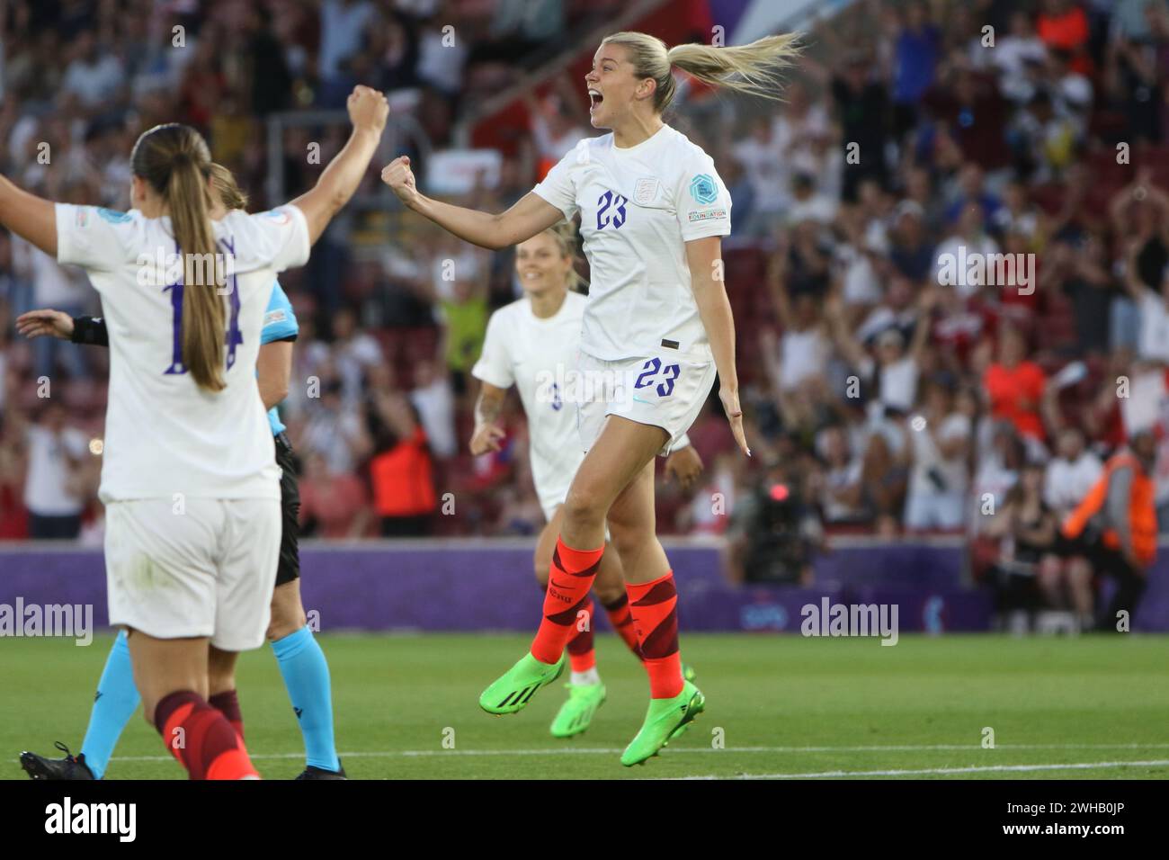 Alessia Russo celebrates goal England v Northern Ireland UEFA Womens ...