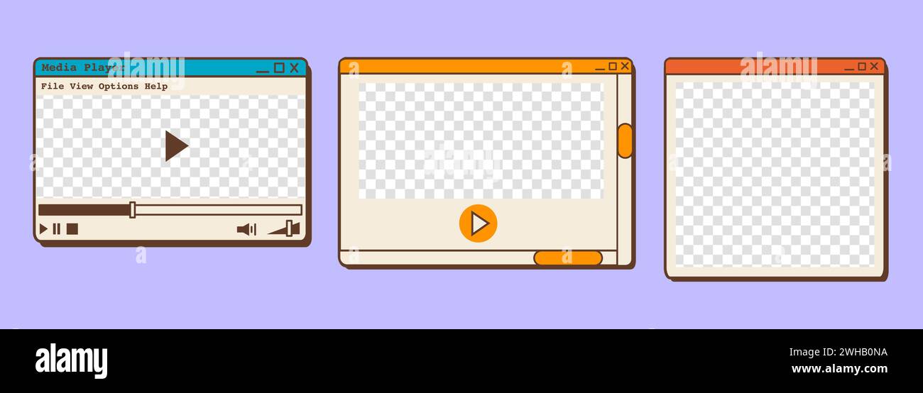 Vector Set Of 90s Old Desktop User Interface Dialog Windows Nostalgic Retro Computer Ui