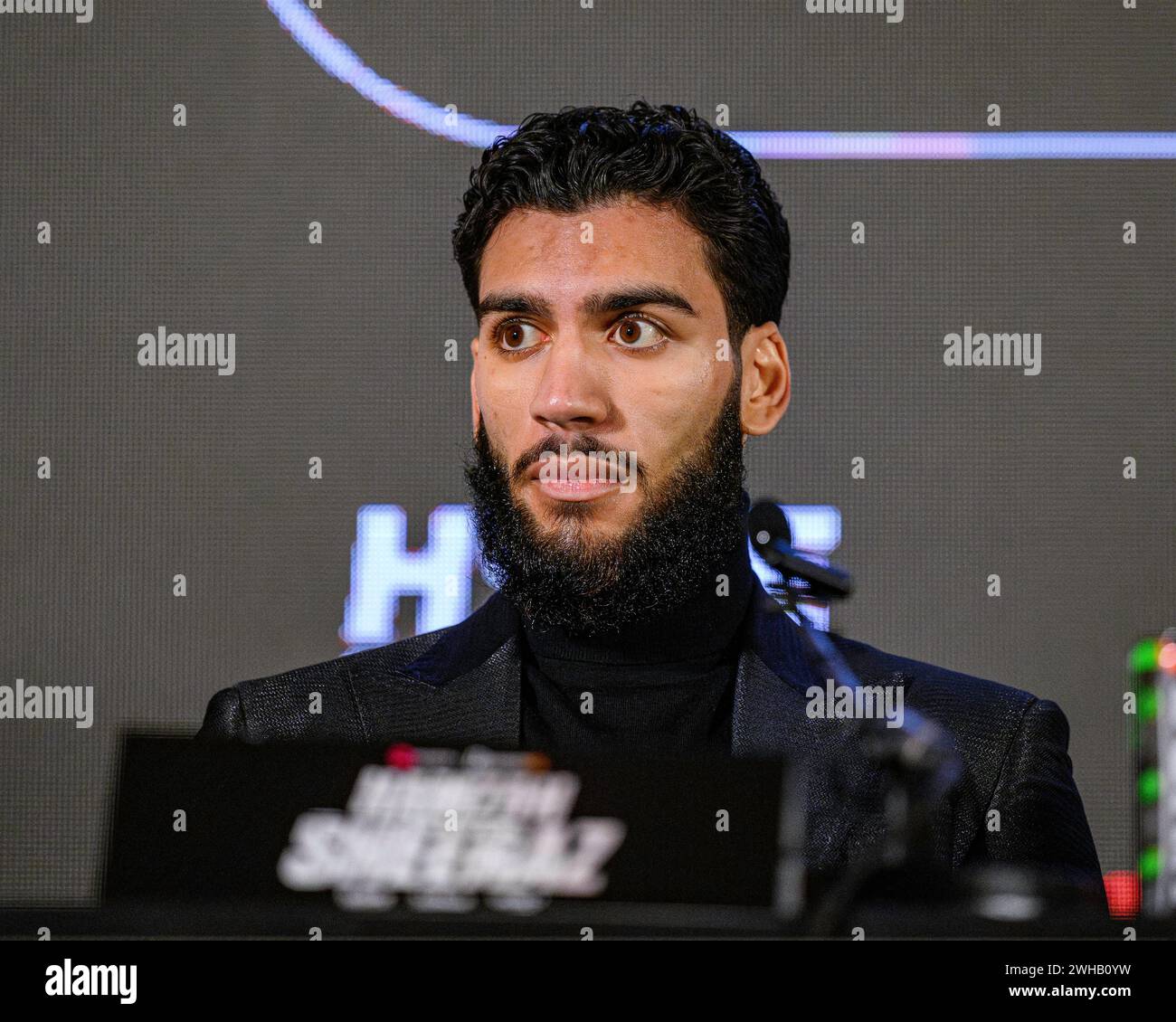 LONDON, UNITED KINGDOM. 08 Feb, 24. Hamzah Sheeraz during Queensberry ...