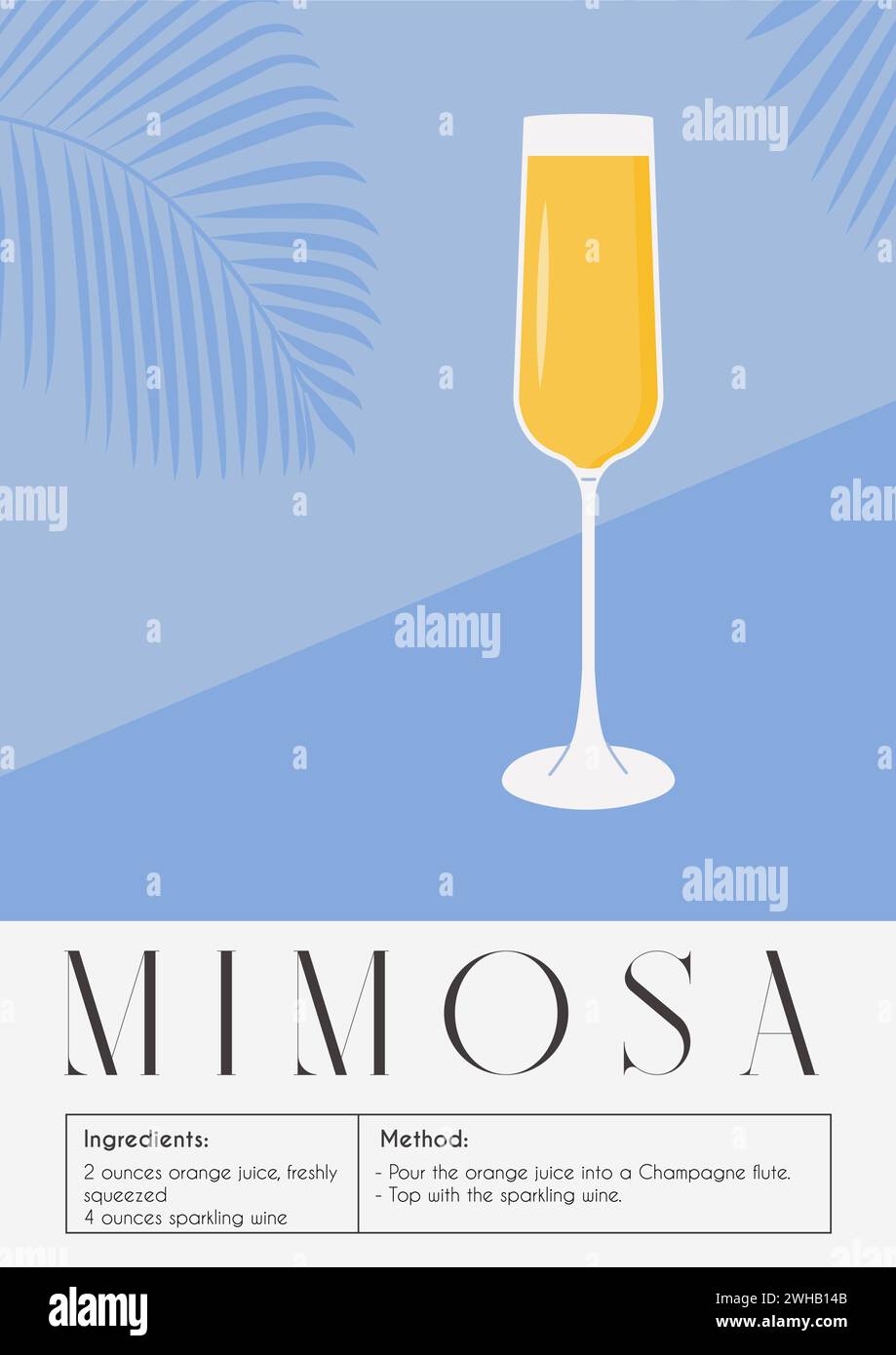 Mimosa cocktail orange juice Stock Vector Images - Alamy
