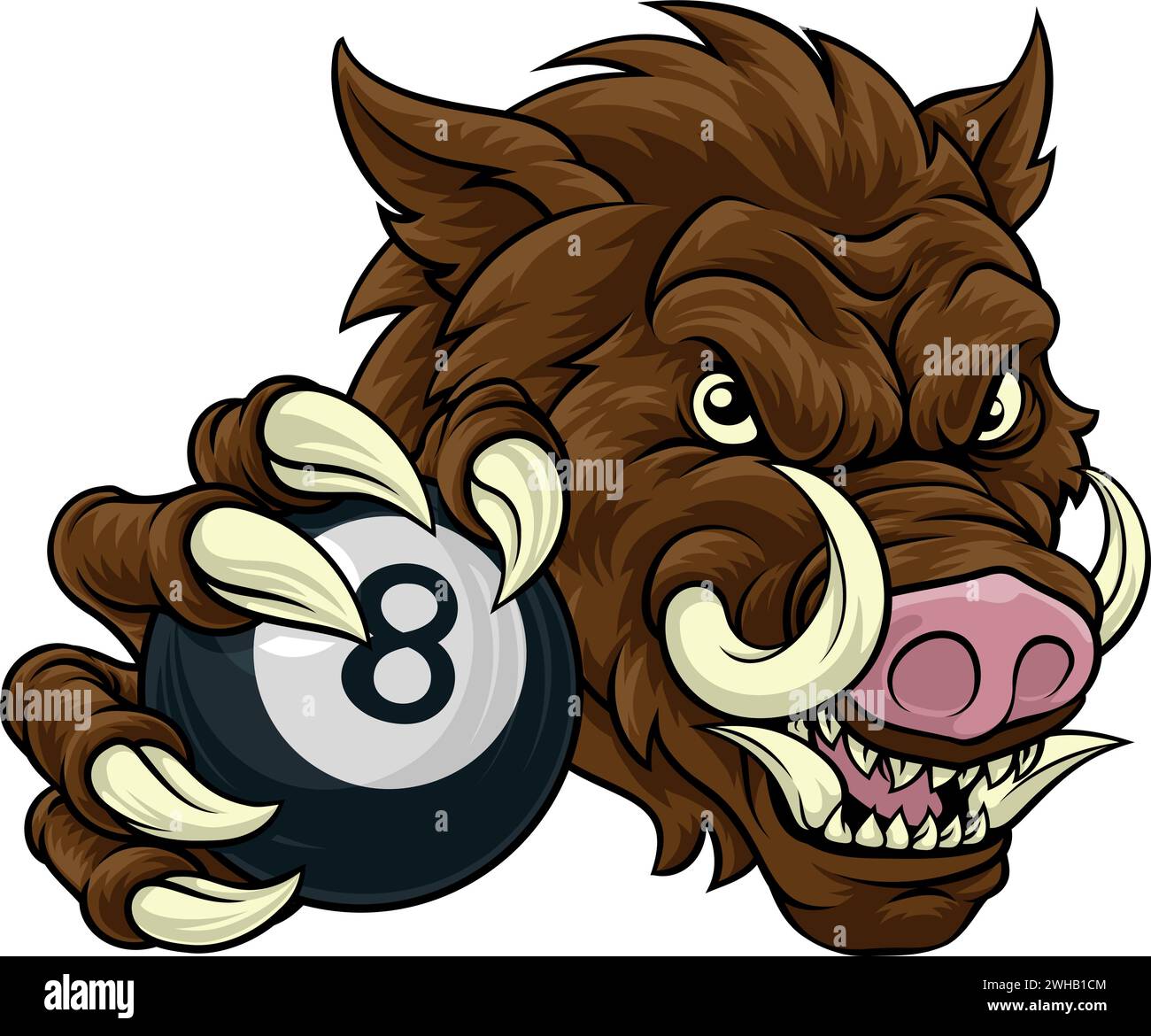 Boar Wild Hog Razorback Warthog Pig Pool Mascot Stock Vector Image ...