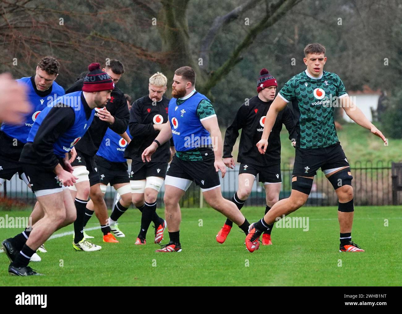 Wales' Dafydd Jenkins (right) during a Captains Run at The Lensbury ...