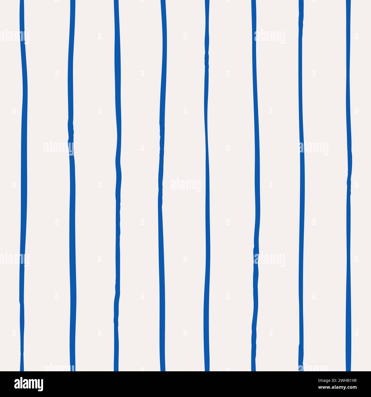 Hand drawn vertical striped pattern. Blue lines on white background ...