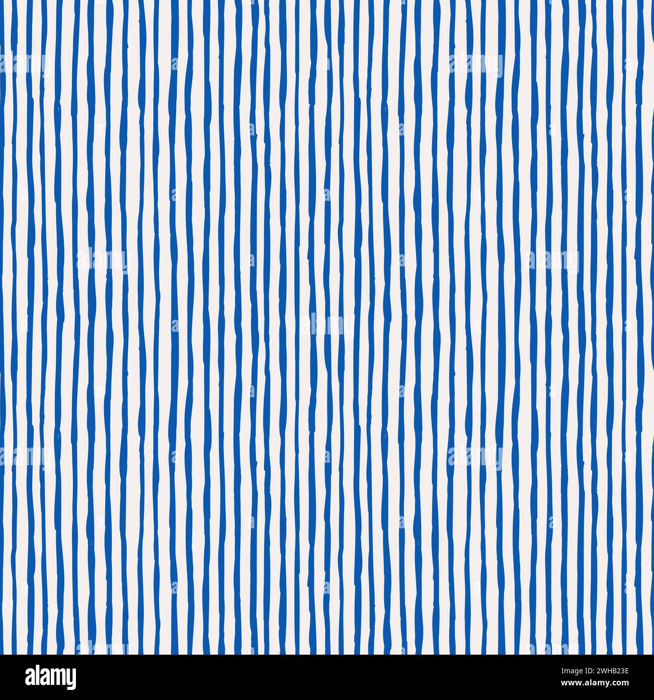 Hand drawn vertical striped pattern. Blue lines on white background ...