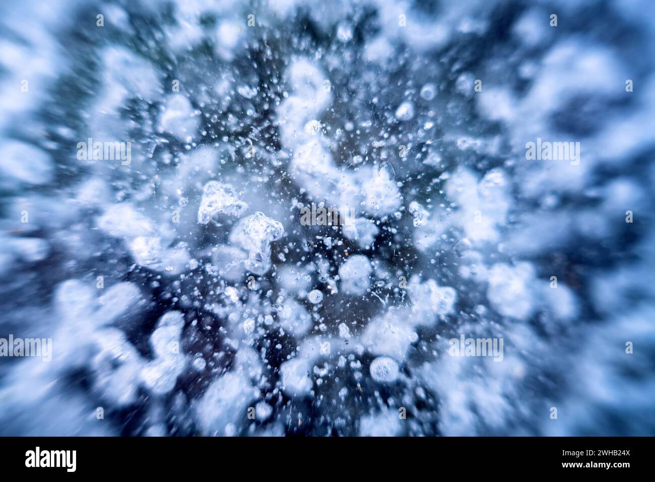 Air bubbles in ice. Cool Design Stock Photo - Alamy