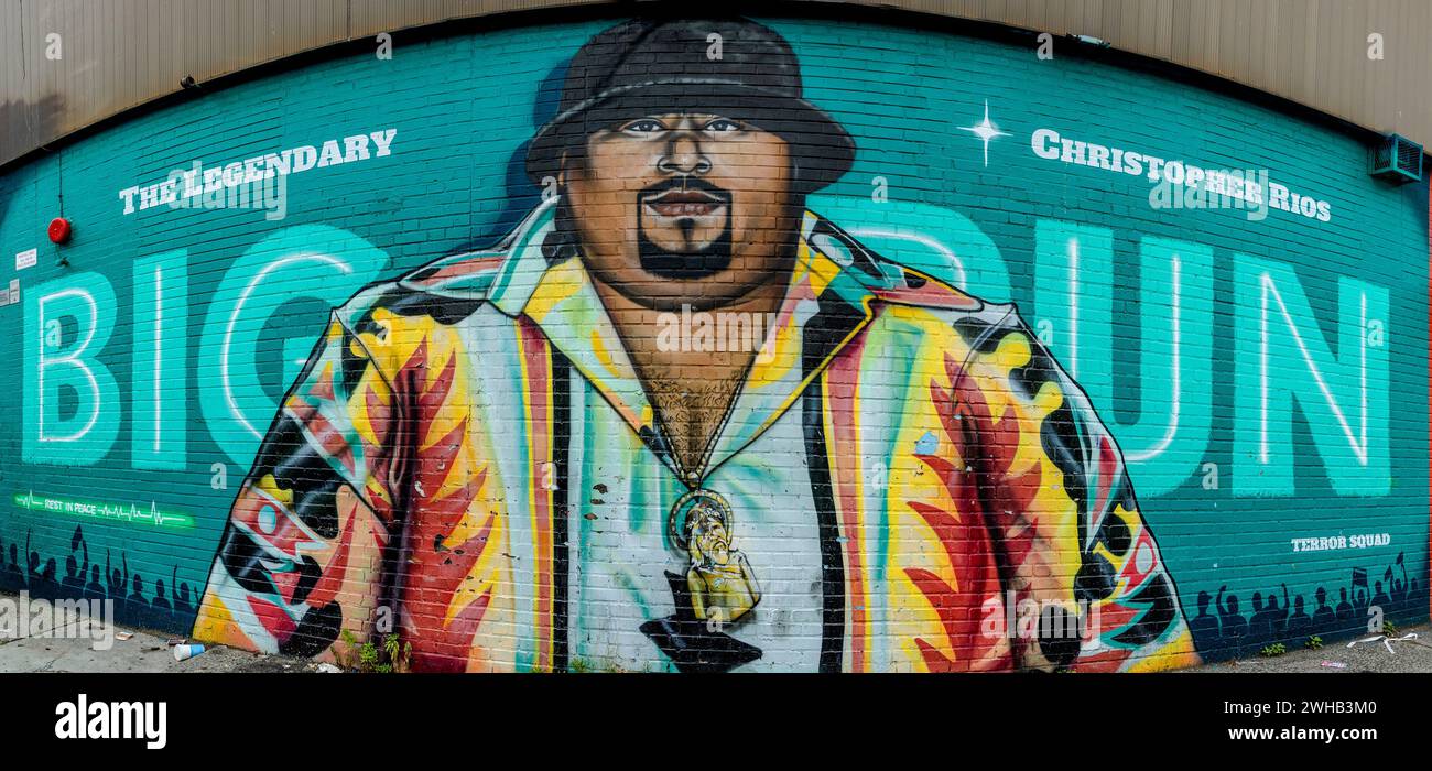 New York, USA; June 3, 2023: Mural of the American rapper who emerged ...