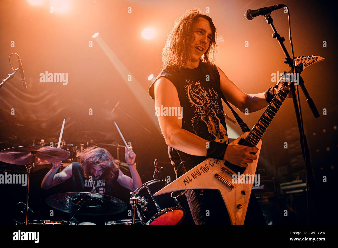 Copenhagen, Denmark. 08th, February 2024. The American one-man metal act Hellripper performs a ...