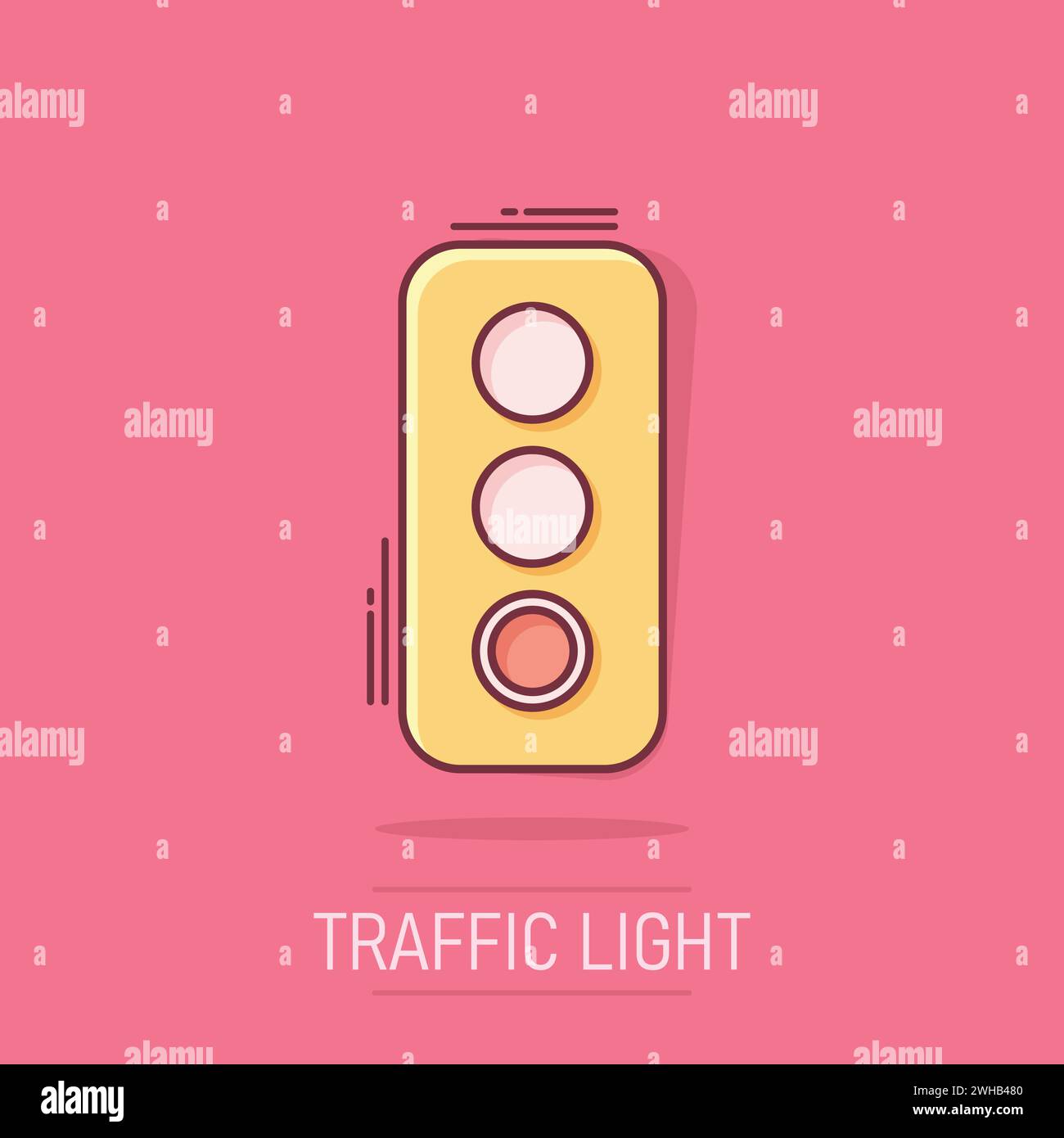 Semaphore icon in comic style. Traffic light cartoon vector ...