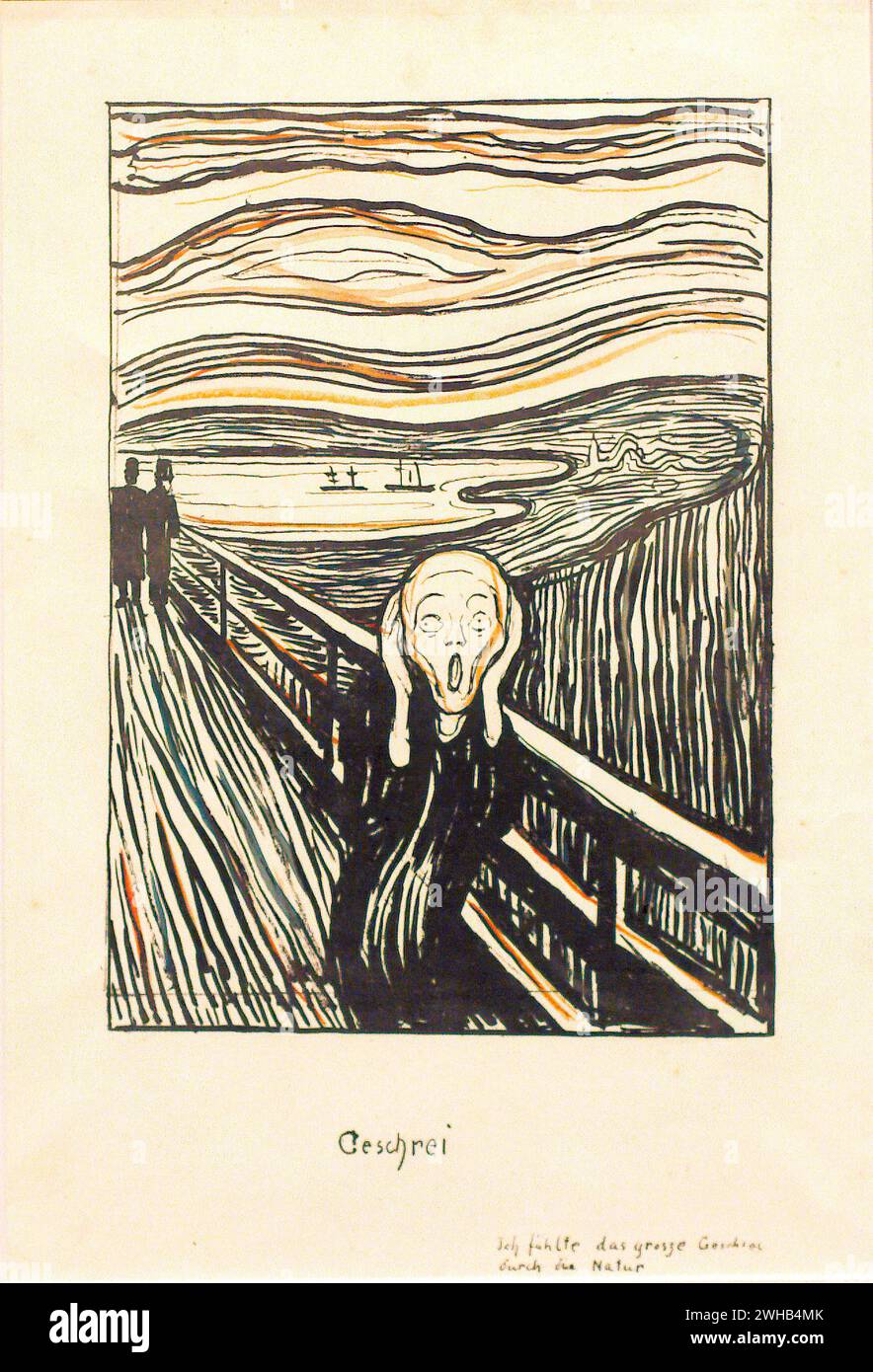 Edvard Munch (1863-1944) - Norwegian - Expressionism - geschrei - scream [1895/1 Stock Photo - Alamy