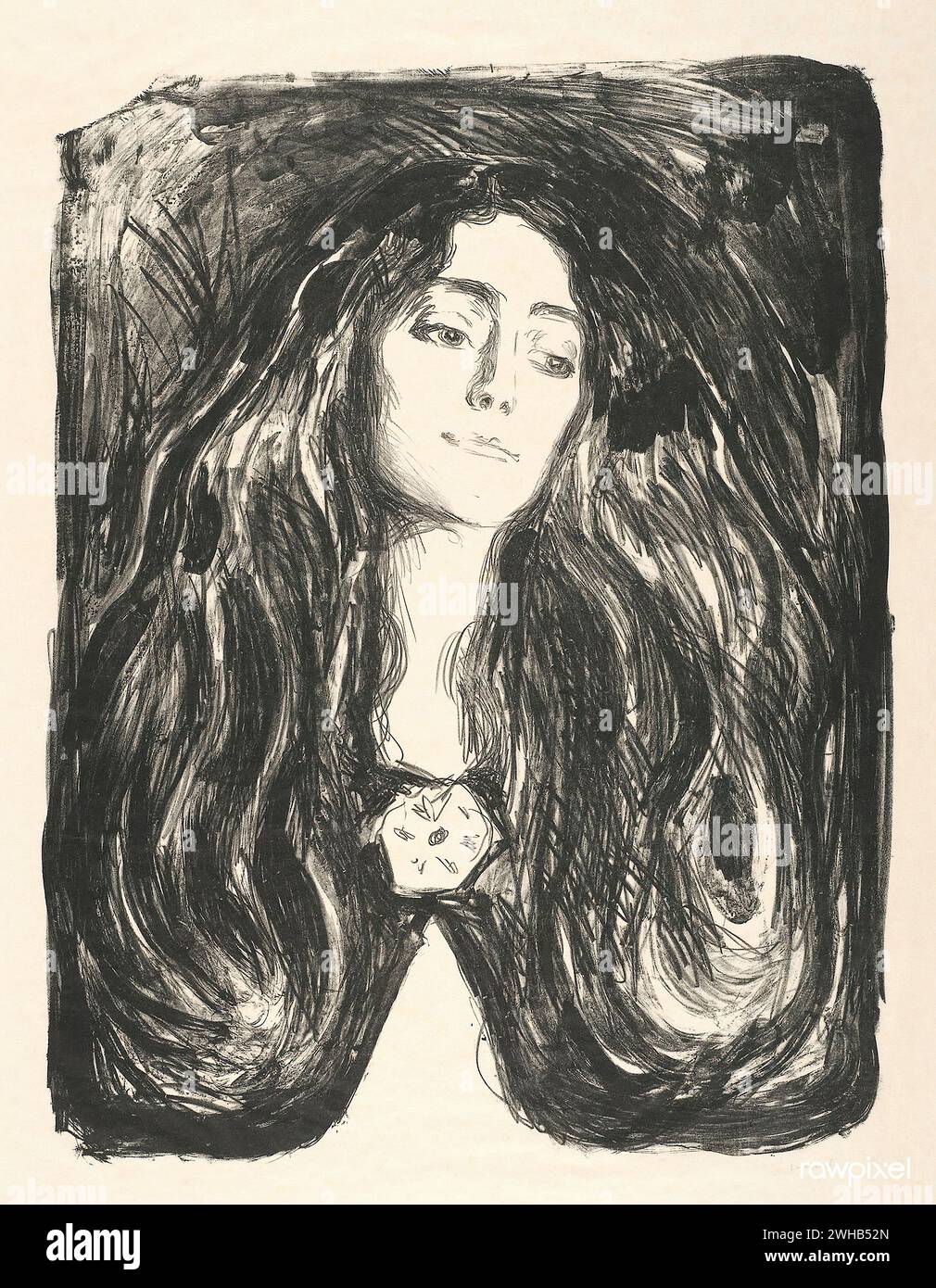 Edvard Munch (1863-1944) - Norwegian - Expressionism - the brooch; eva ...