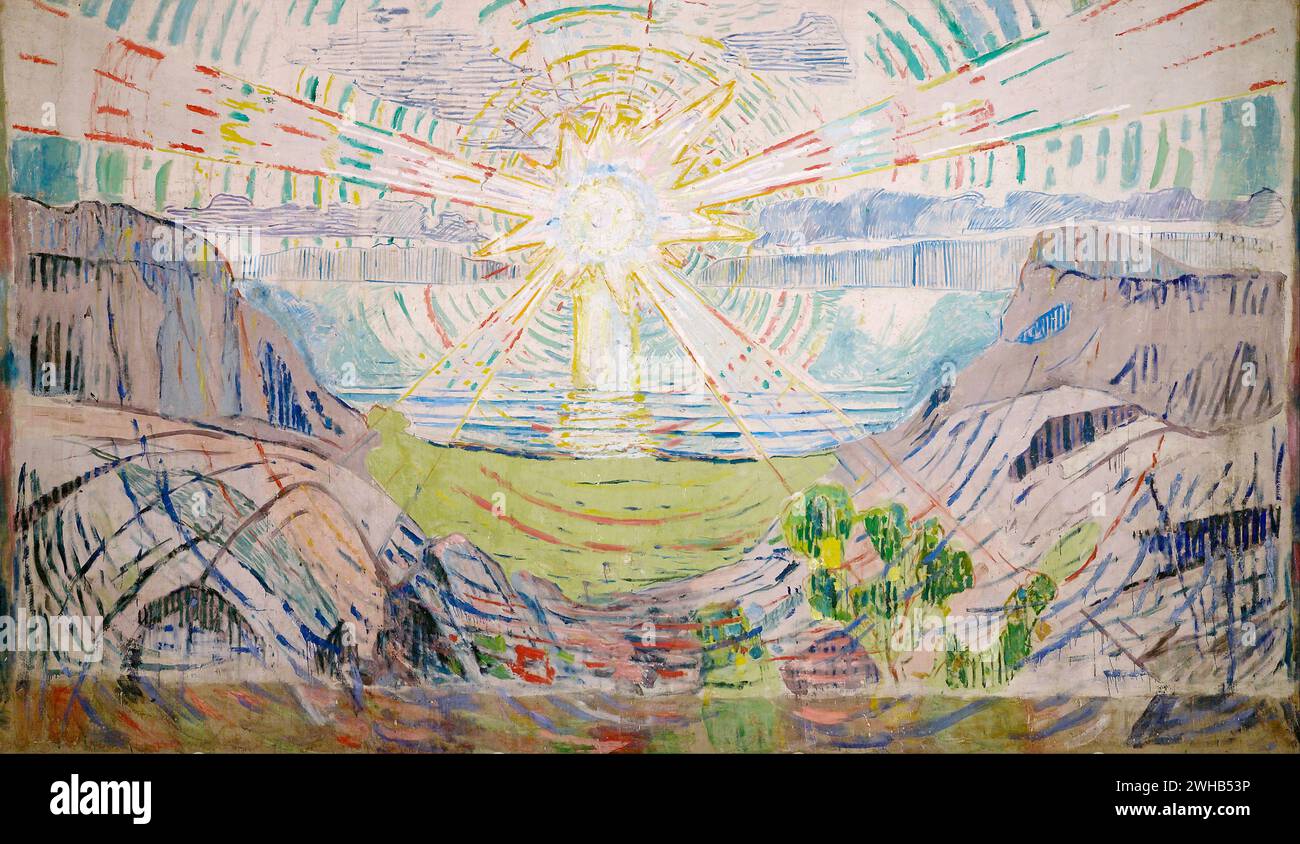 Edvard Munch (1863-1944) - Norwegian - Expressionism - the sun [1910-11 ...