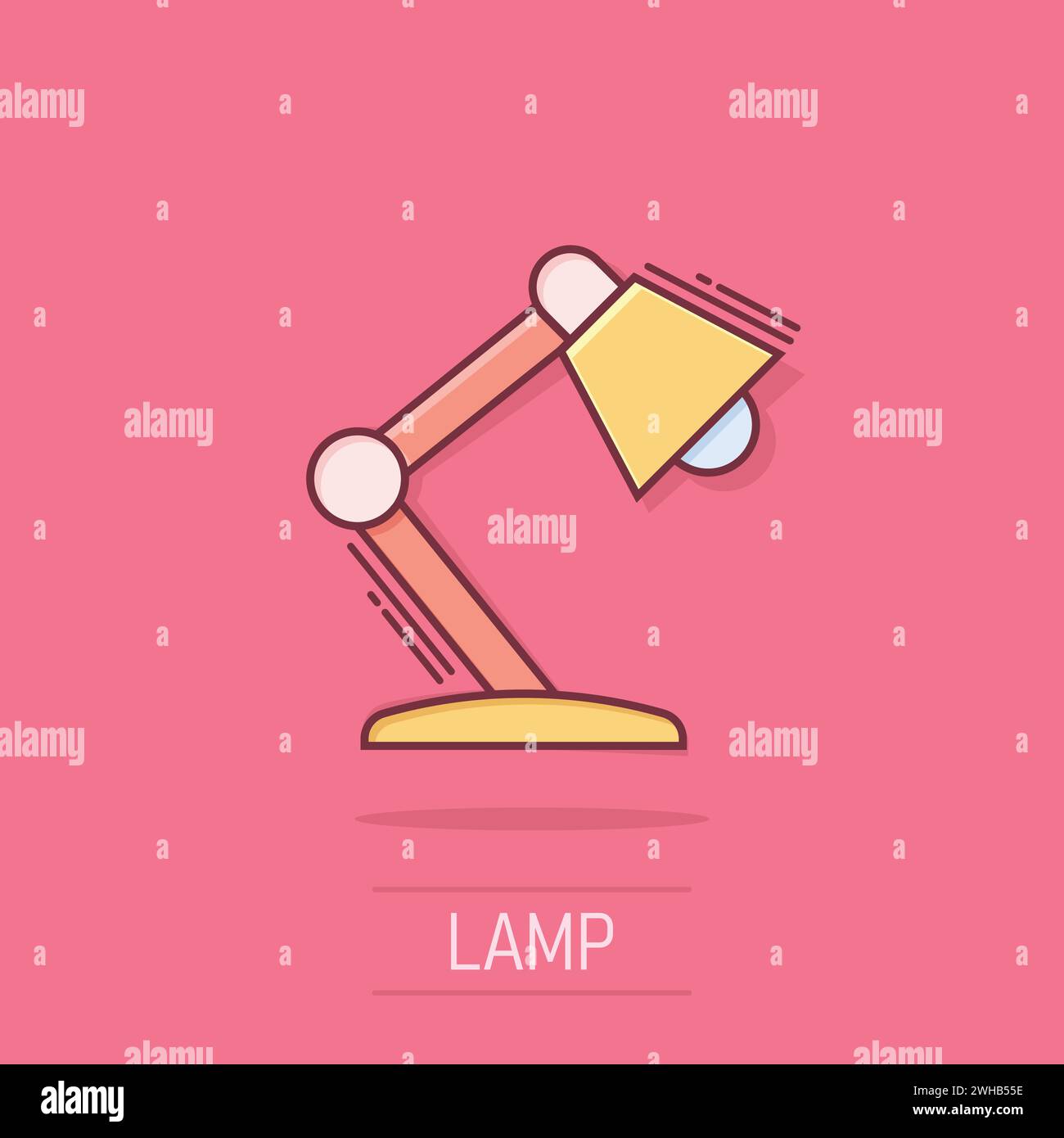 Lamp icon in comic style. Lightbulb cartoon vector illustration on ...