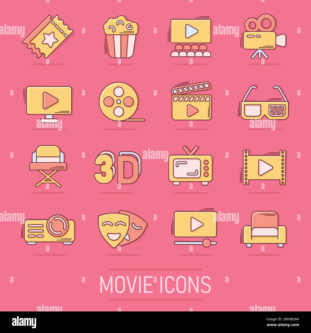 4k video cartoon business icons hi-res stock photography and images - Alamy