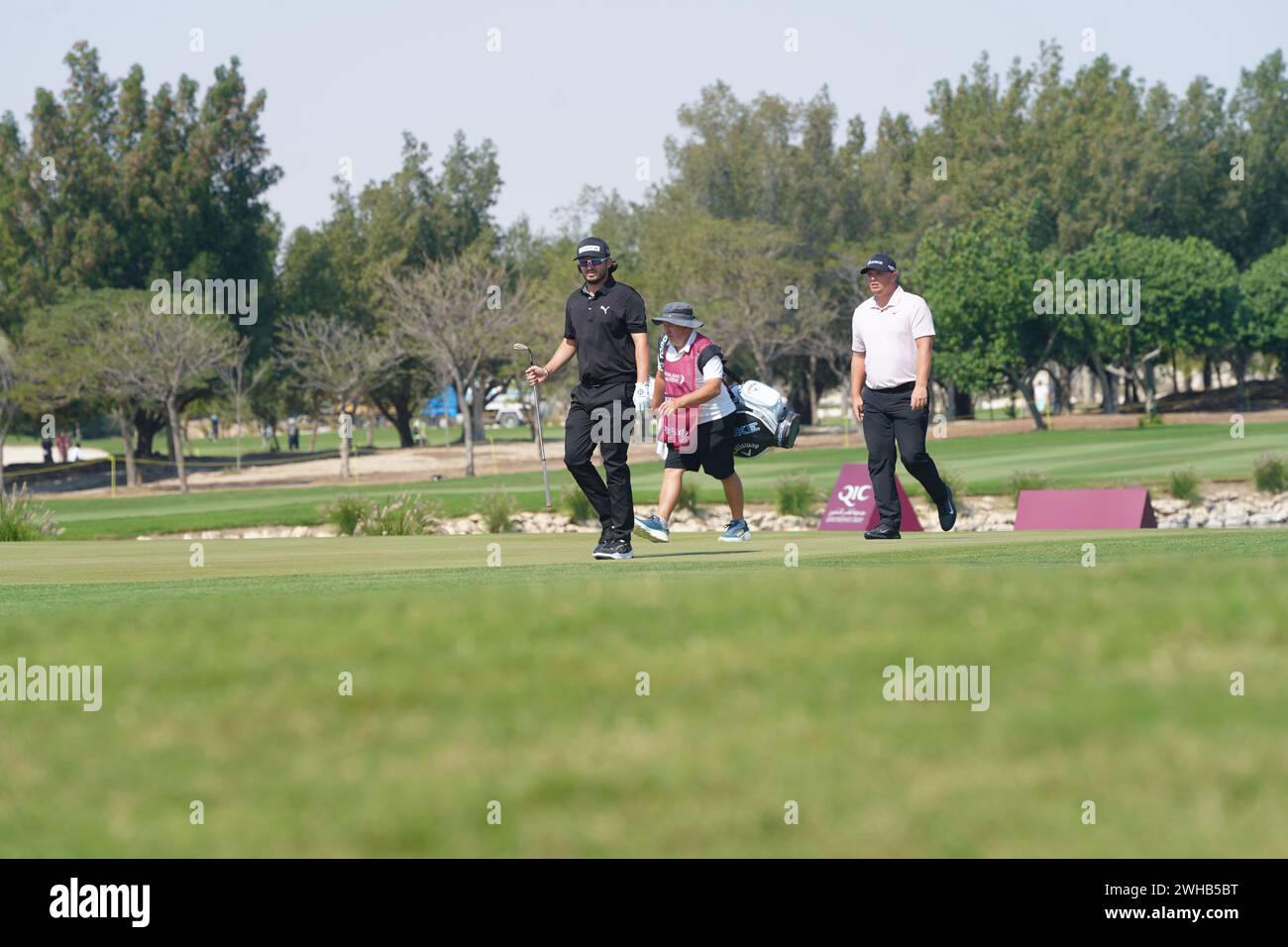 Friday February 9, 2024 Holiday crowd watching action at Doha Golf Club ...
