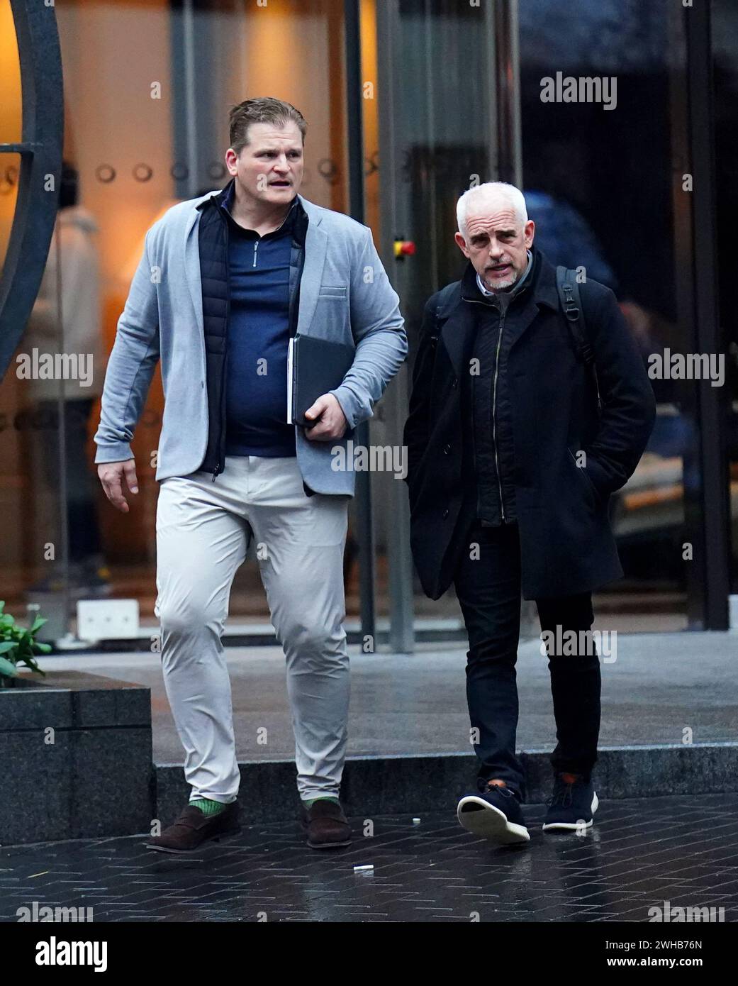 Burnley chairman Alan Pace (right) leaves following the Premier League ...