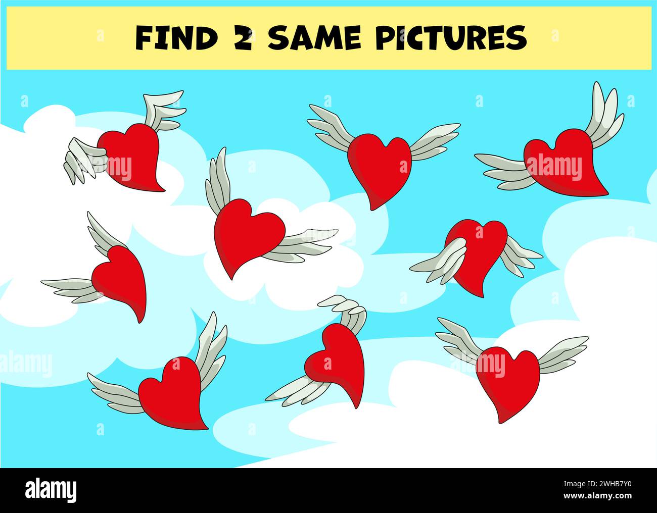 Find two same pictures, education game for children. Vector colorful ...