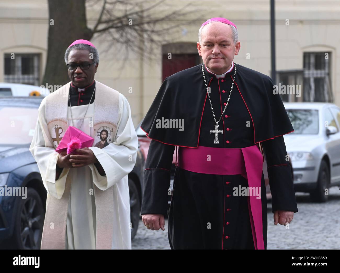 Olomouc, Czech Republic. 09th Feb, 2024. Bishop Josef Nuzik (right ...