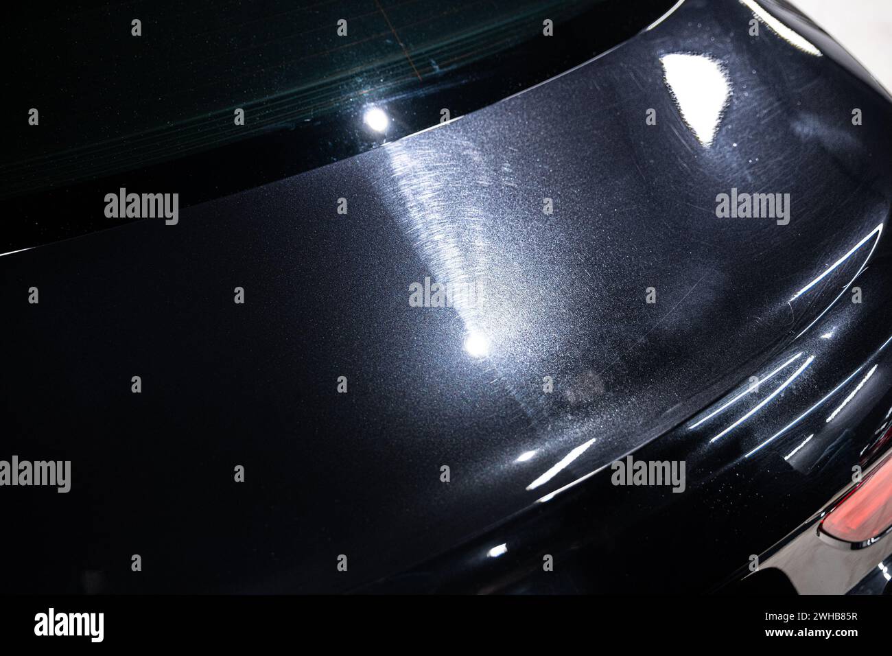 Before and after effect polishing car body varnish Stock Photo - Alamy