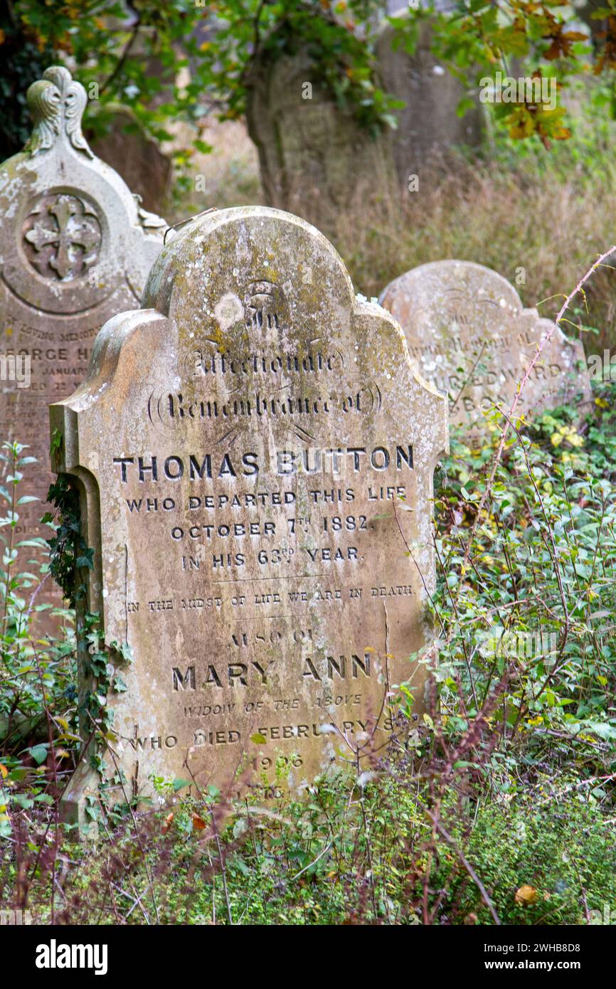 Gravestone of Victorian Thomas Button who passed away in 1882 but his ...