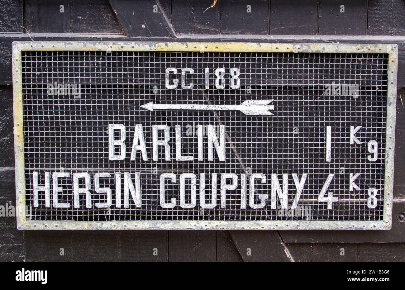 Vintage French road sign for places in Northern France Pas-de-Calais ...