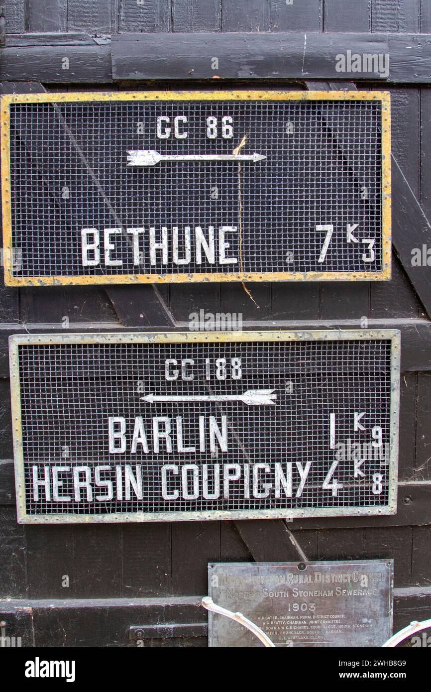 Vintage French road signs for places in Northern France Pas-de-Calais ...