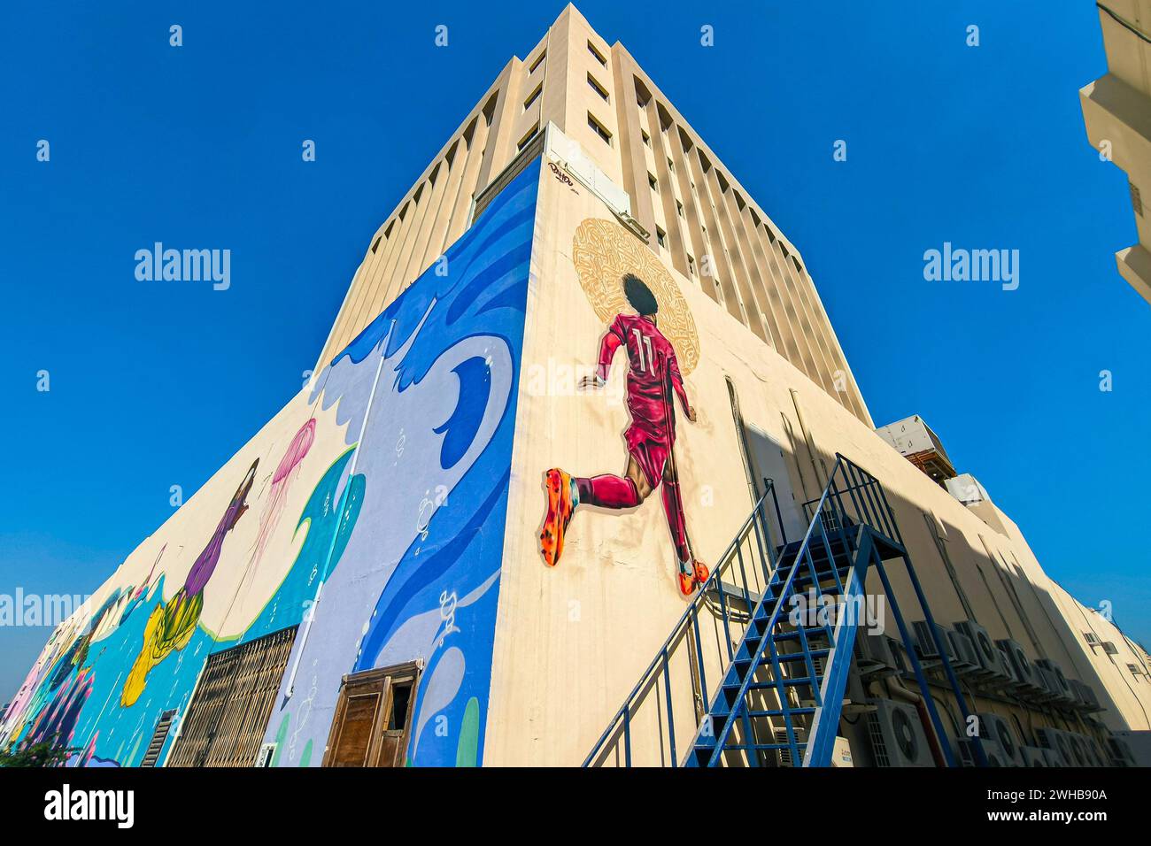 Doha, Qatar. 9 February, 2024. The murals of Brazilian football star ...
