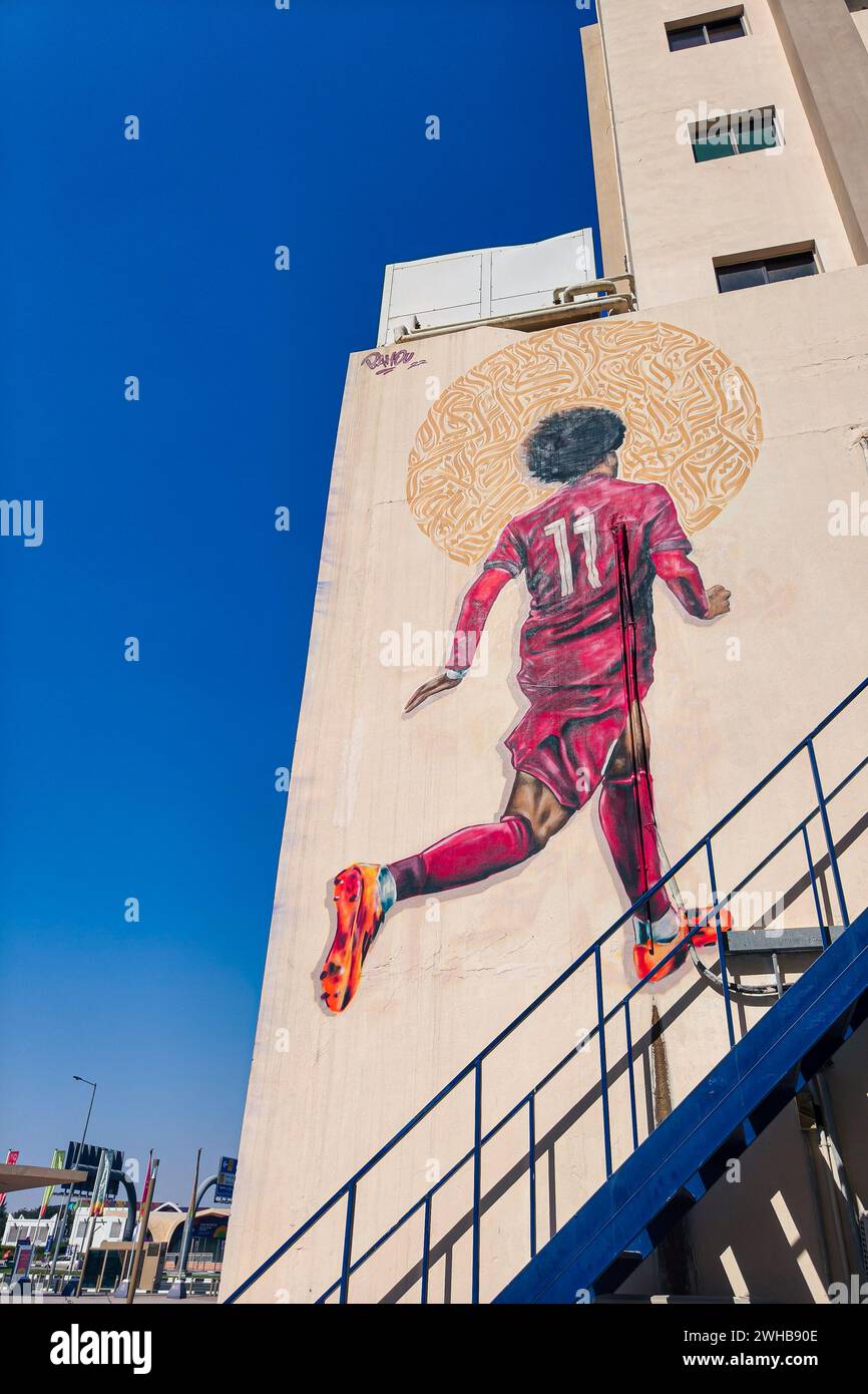 Doha, Qatar. 9 February, 2024. The murals of Brazilian football star ...
