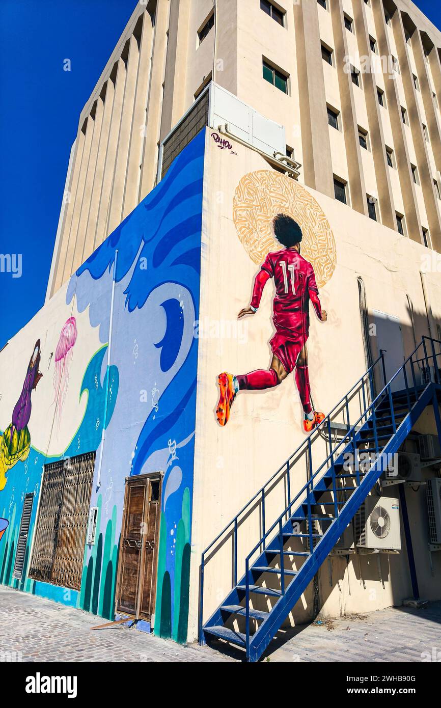 Doha, Qatar. 9 February, 2024. The murals of Brazilian football star ...