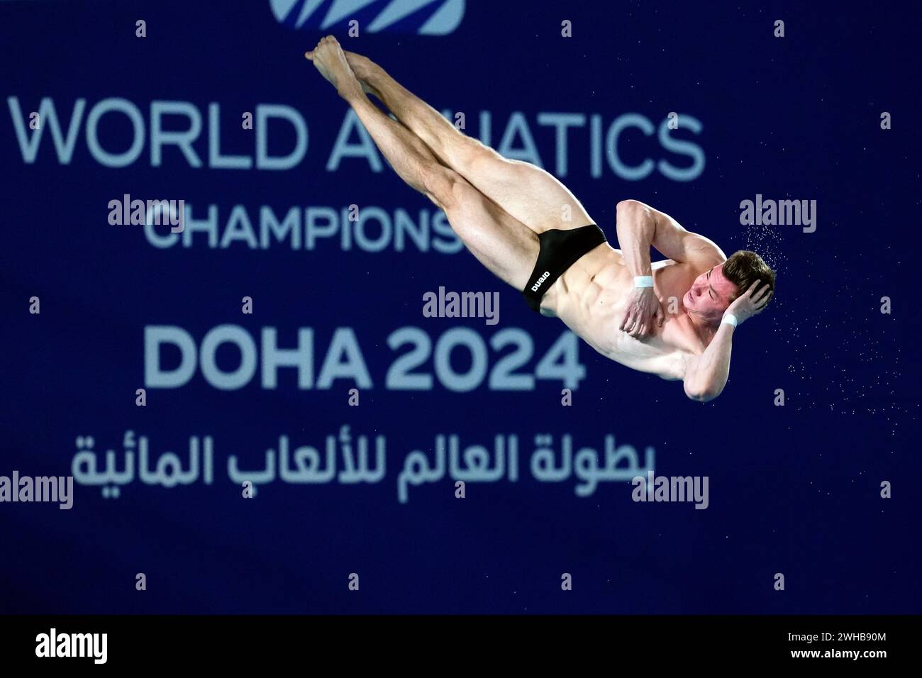 Yevhen Naumenko of Ukraine competes during the men's 10m platform ...