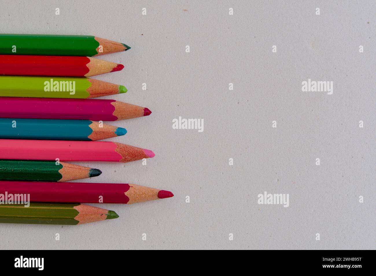 colored pencils on white background Stock Photo - Alamy
